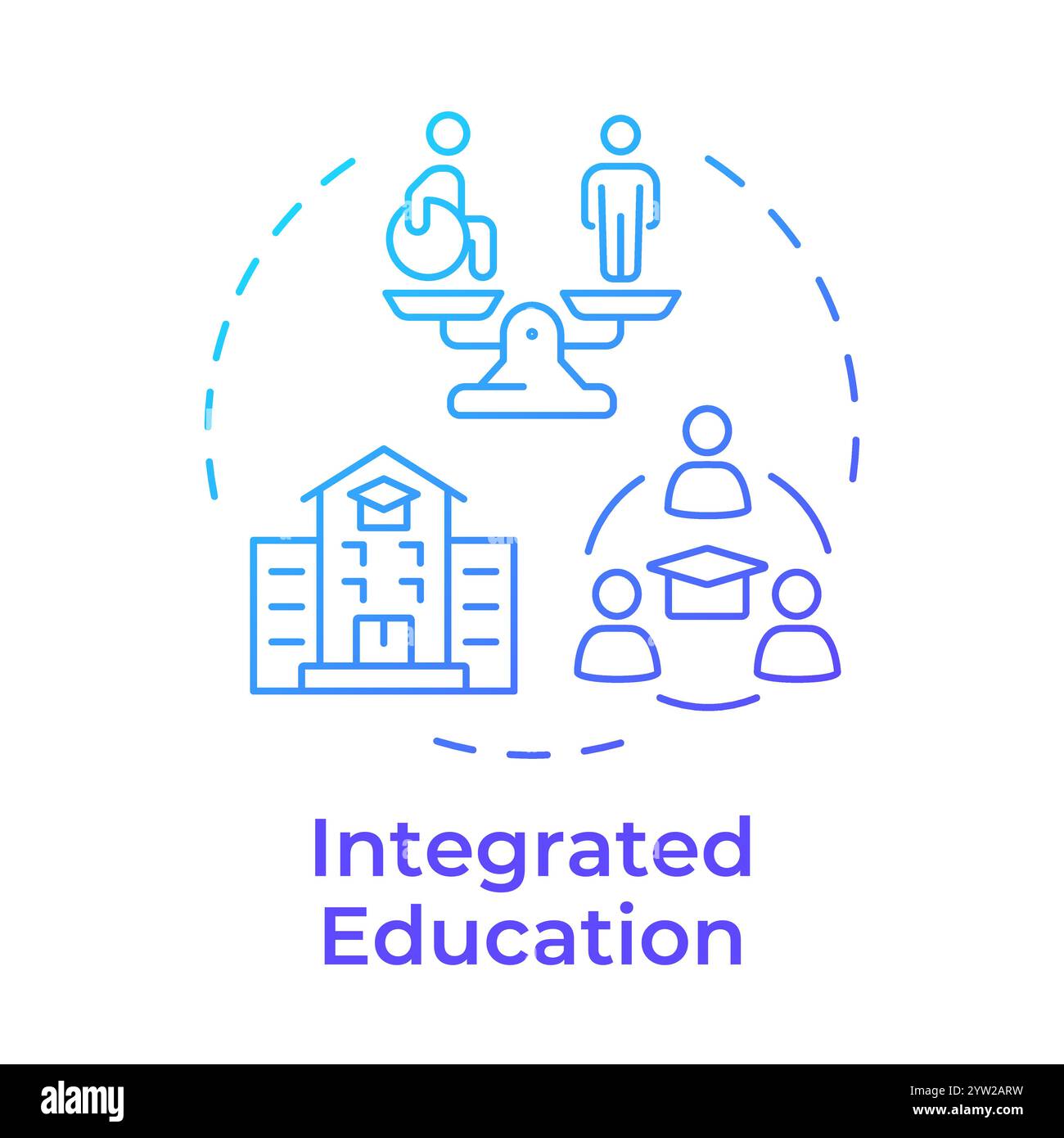 Integrated education blue gradient concept icon Stock Vector Image ...