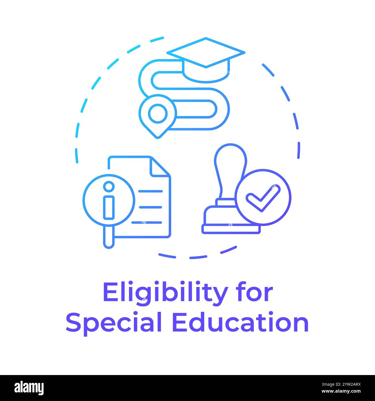 Eligibility for special education blue gradient concept icon Stock ...