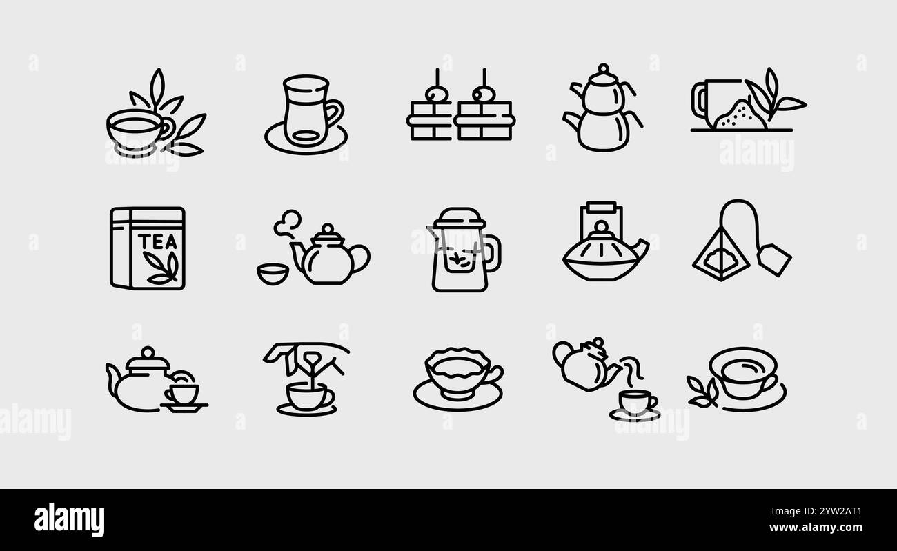 Tea Icons Set Stock Vector Image & Art - Alamy