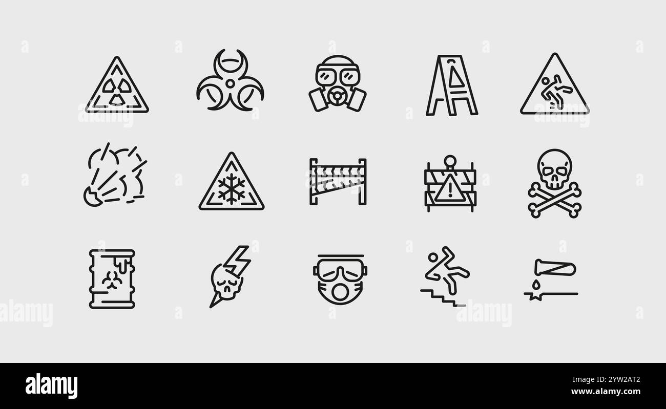 Safety and Warning Icons Set Stock Vector Image & Art - Alamy