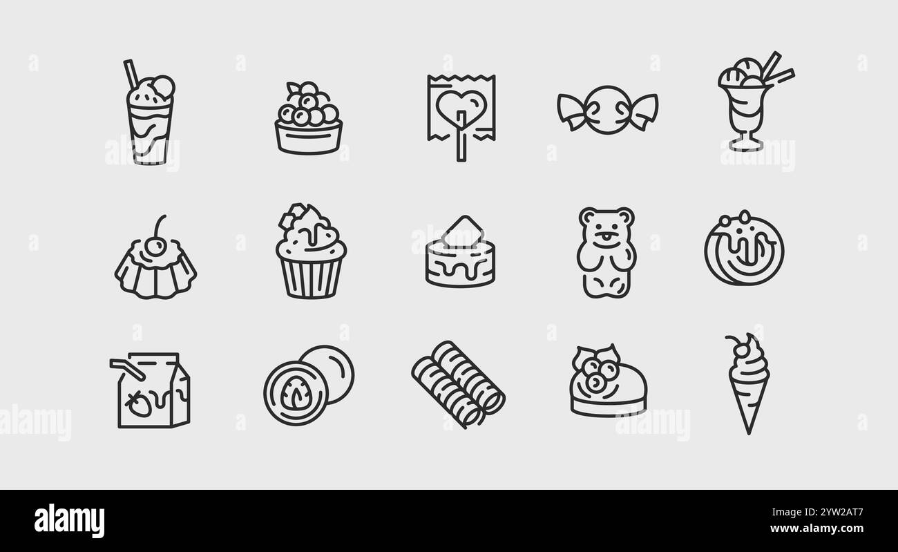Sweet Icons Set Stock Vector Image & Art - Alamy