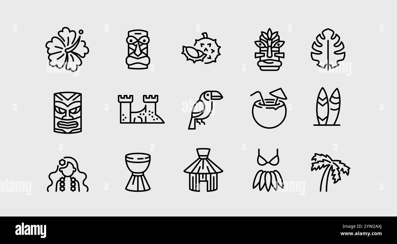 Plant desert icons set Black and White Stock Photos & Images - Alamy