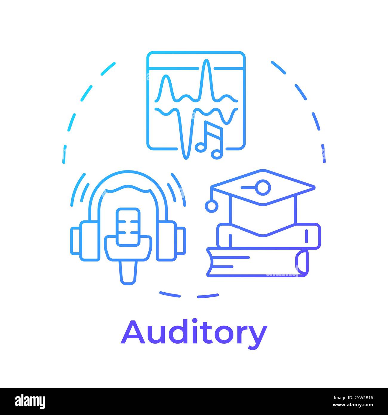 Auditory learners blue gradient concept icon Stock Vector Image & Art ...