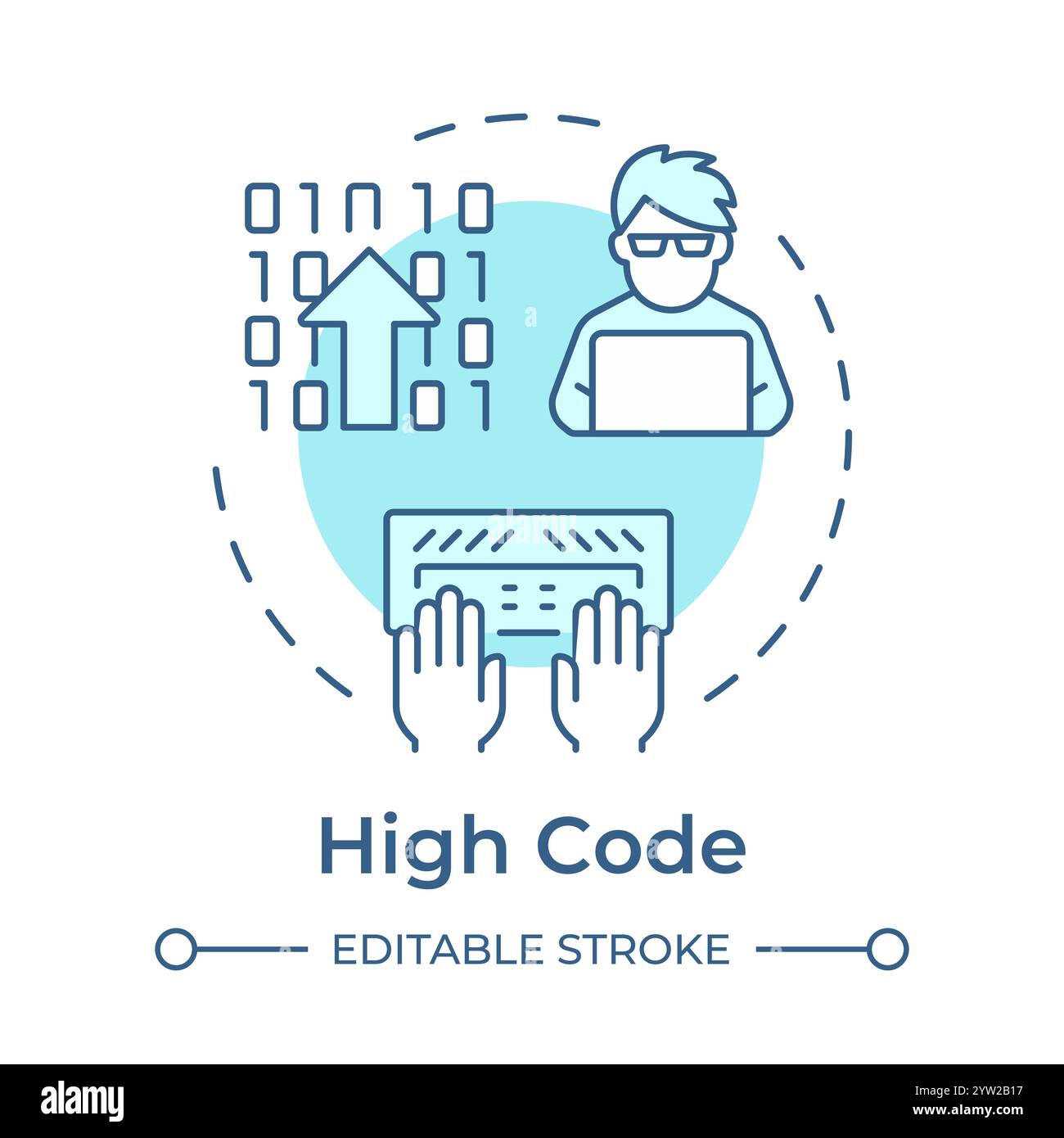 High code soft blue concept icon Stock Vector Image & Art - Alamy