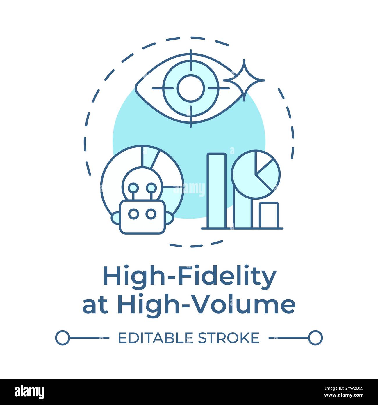 High fidelity at high volume soft blue concept icon Stock Vector Image ...