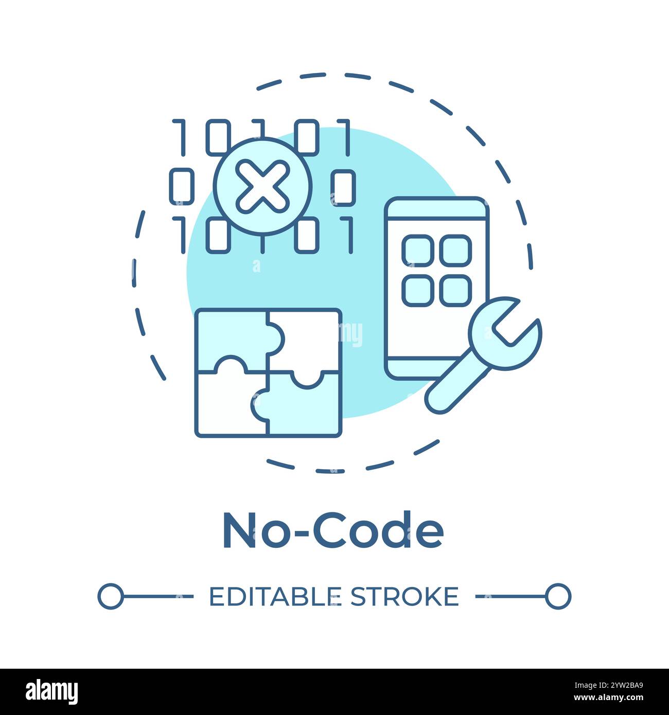 No code soft blue concept icon Stock Vector Image & Art - Alamy