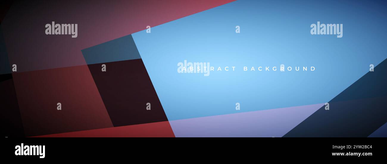 Red and light blue modern abstract wide banner with geometric shapes ...