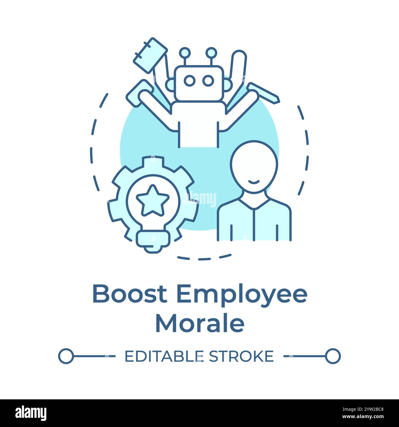 Boosting employee morale soft blue concept icon Stock Vector Image ...