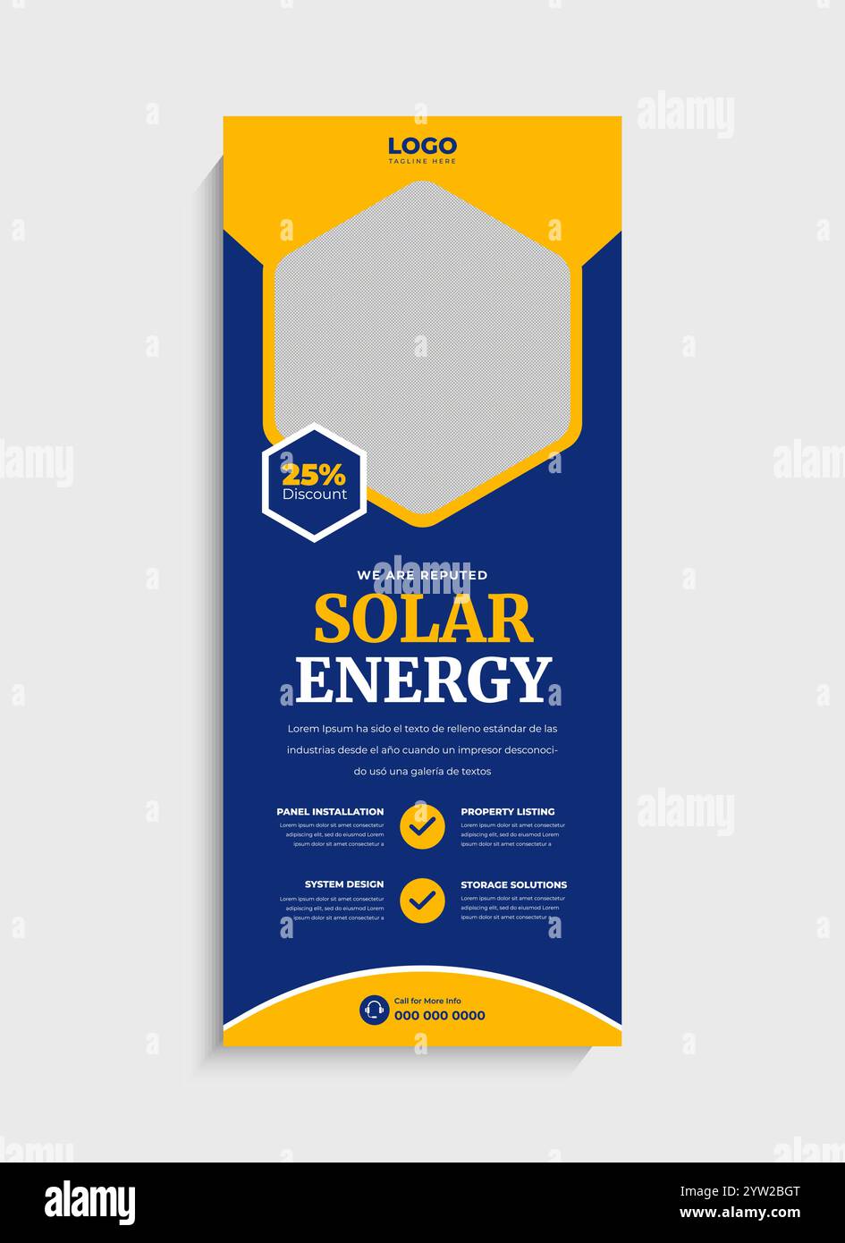 Solar Energy business standee roll up banner template design Stock ...