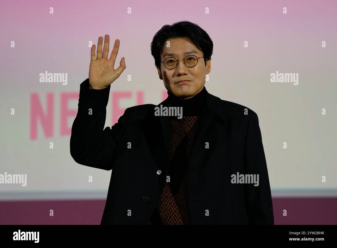 Director Hwang Dong-hyuk poses for a photo at a press conference during ...