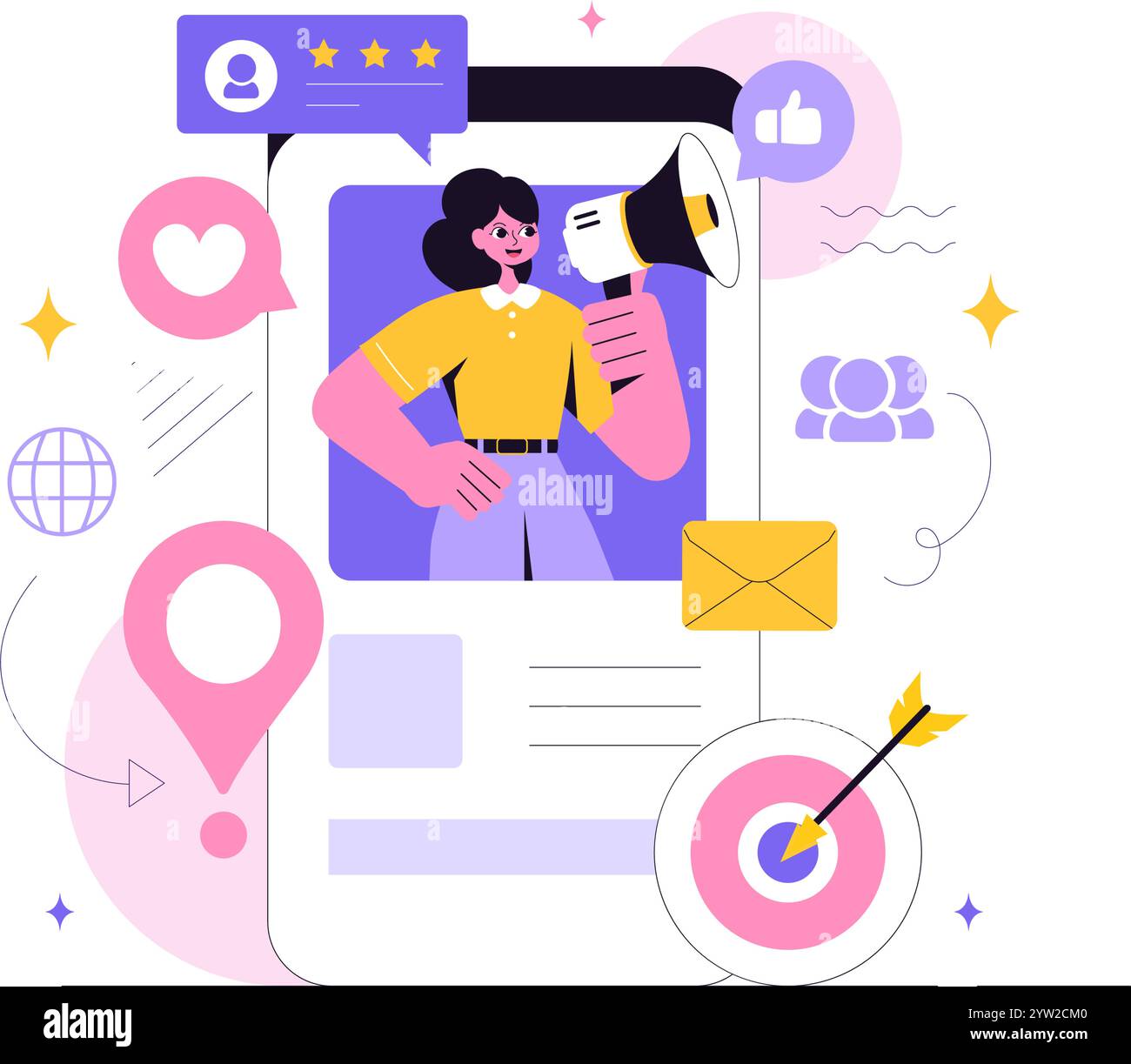 Public Relations Vector Illustration featuring a Team Developing ...