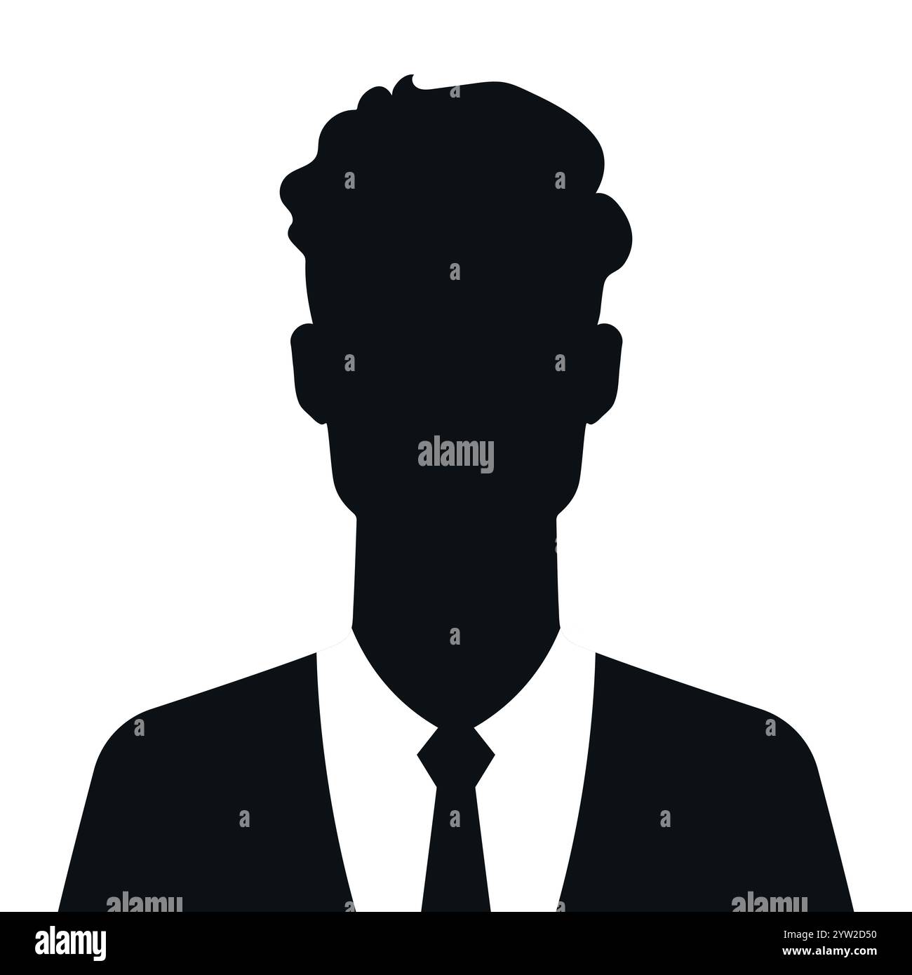 Man silhouette in suit and tie. Abstract male avatar emblem. Vector ...