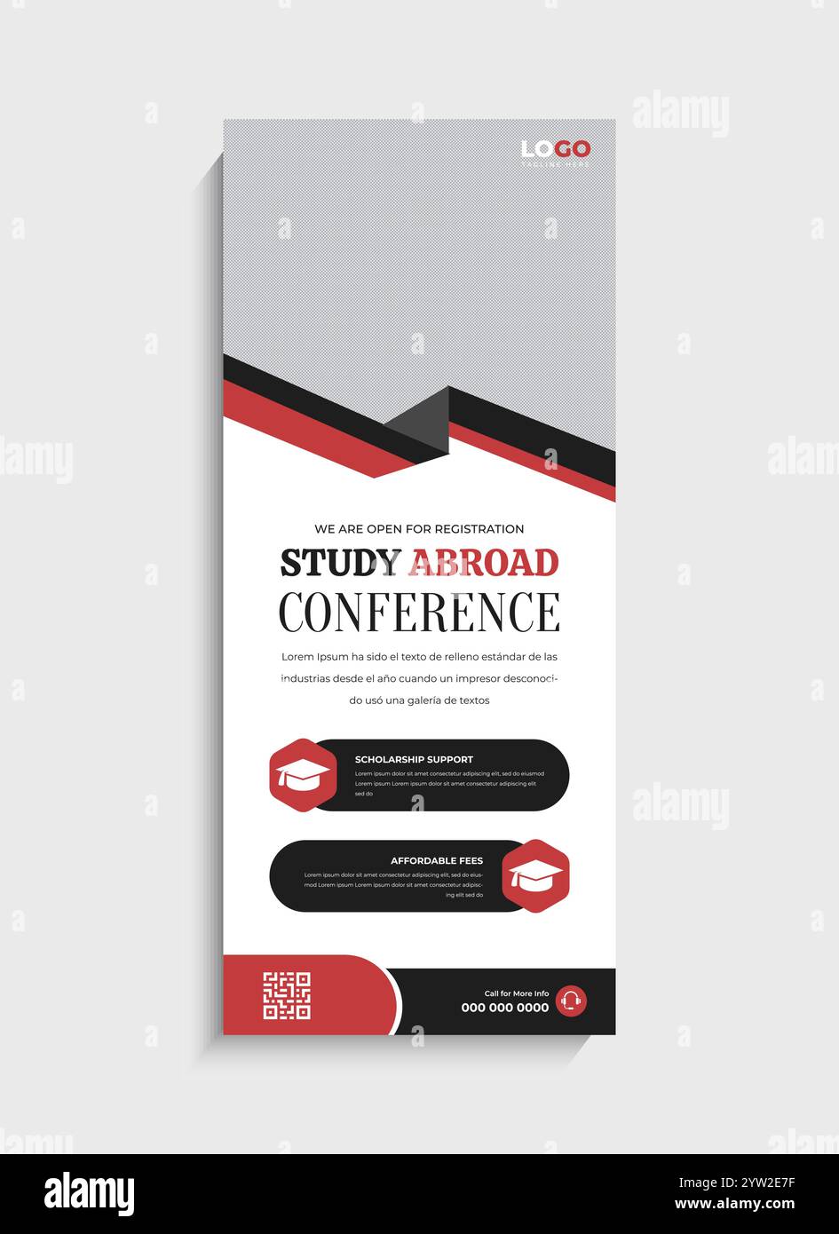 Study Abroad standee roll up banner template design Stock Vector Image ...