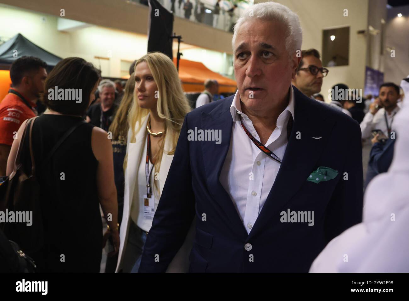 Abu Dhabi, United Arab Emirates. 8th Dec, 2024. Lawrence Stroll and his ...