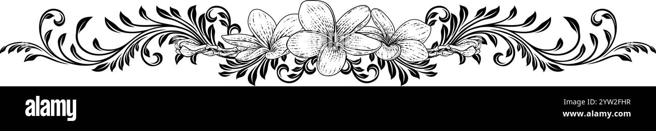 Plumeria Tropical Bali Flower Floral Pattern Motif Stock Vector Image ...