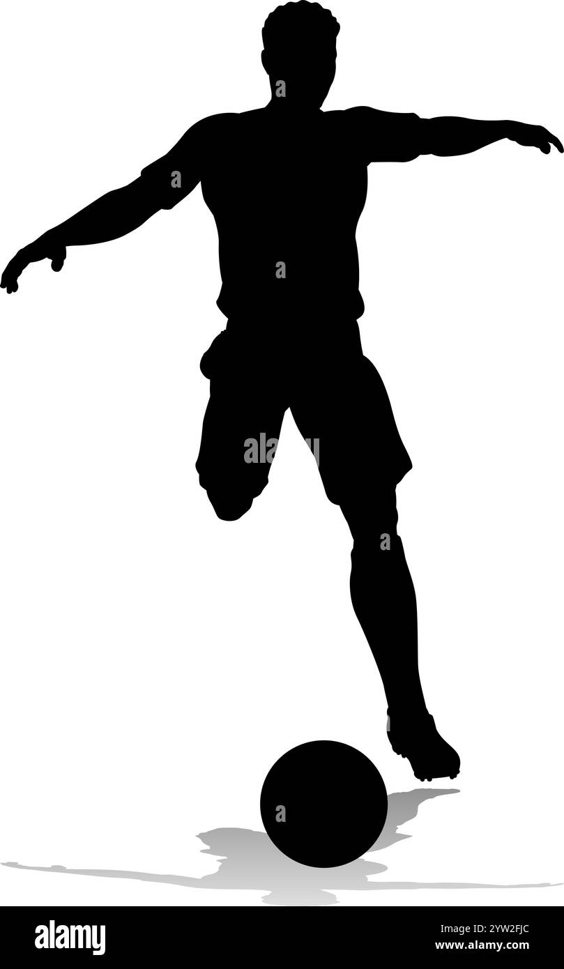 Soccer Football Player Male Silhouette Man Stock Vector Image & Art - Alamy