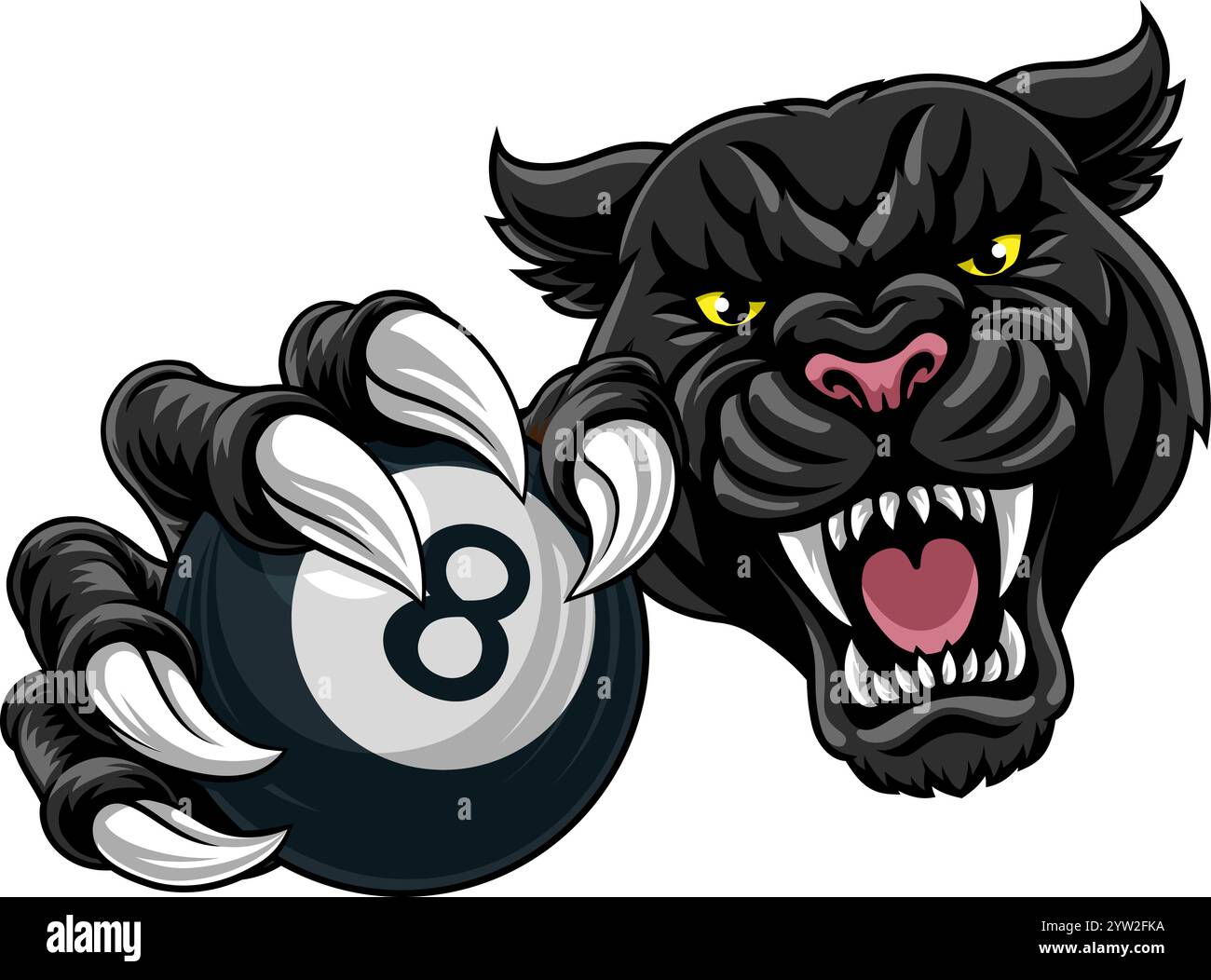 Black Panther Leopard Jaguar Pool Billiards Mascot Stock Vector Image ...