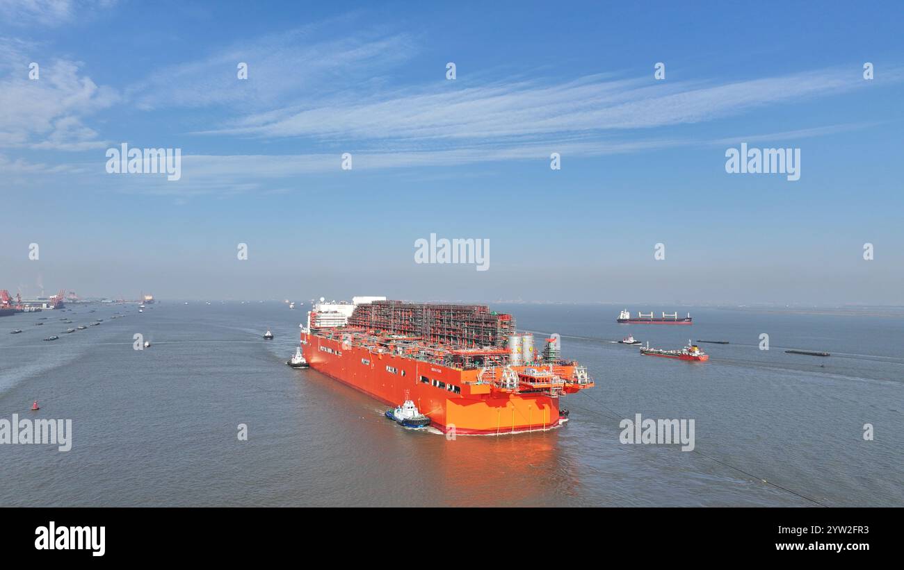 SUZHOU, CHINA - DECEMBER 9, 2024 - The NGUYA FLNG ship, China's first ...