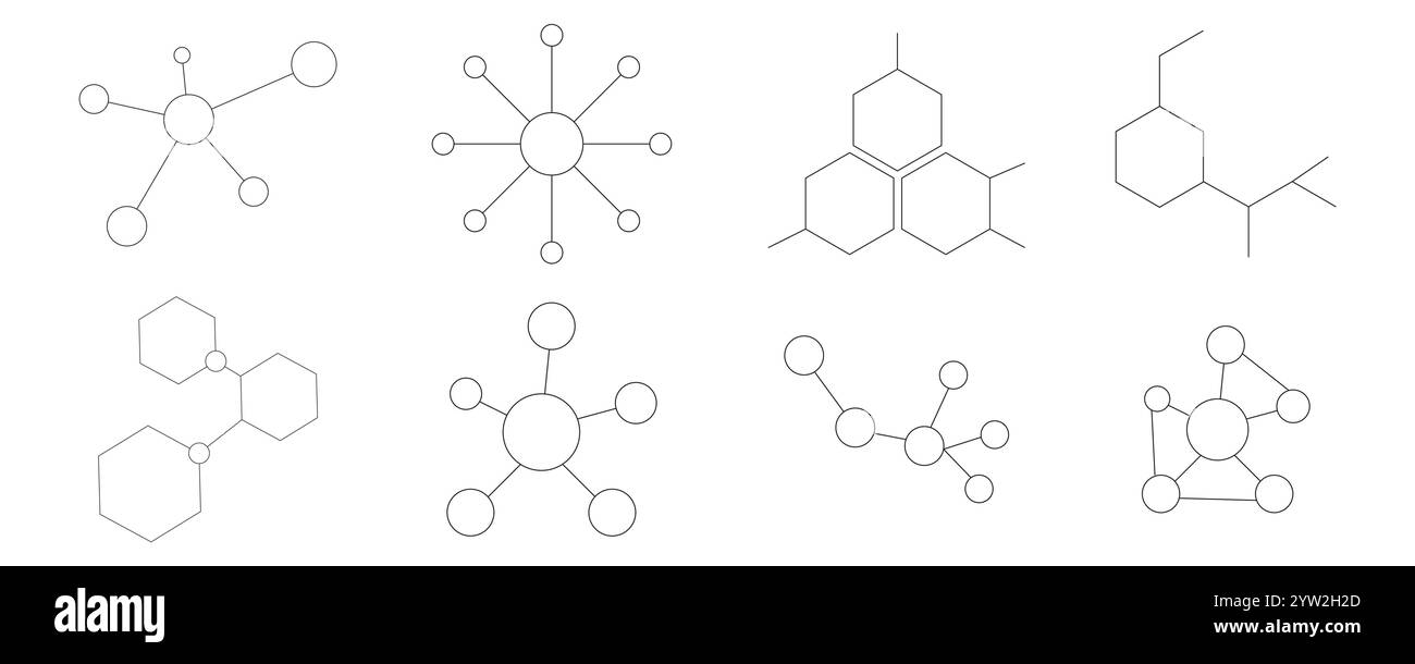 Hub Networks Connections System Symbol Line Icon Molecule Or Atom