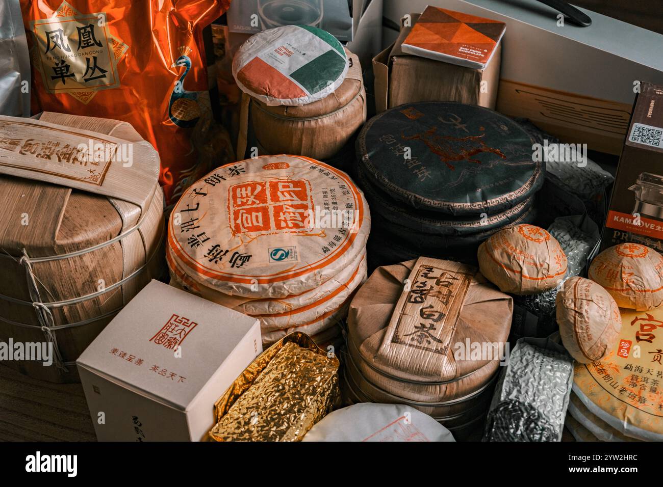 A vibrant collection of traditional food packages showcasing a diverse ...