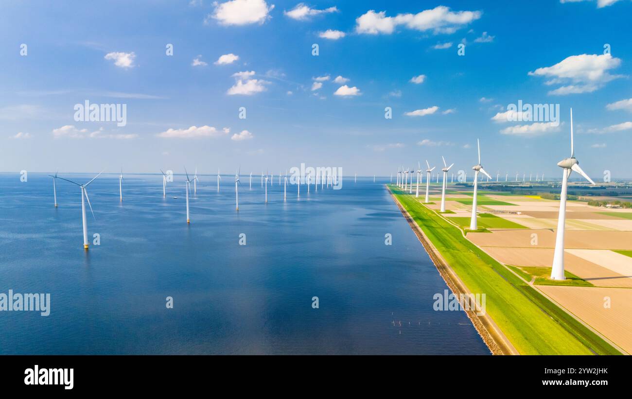 offshore windmill farm in ocean, green energy transition,Windmill ...