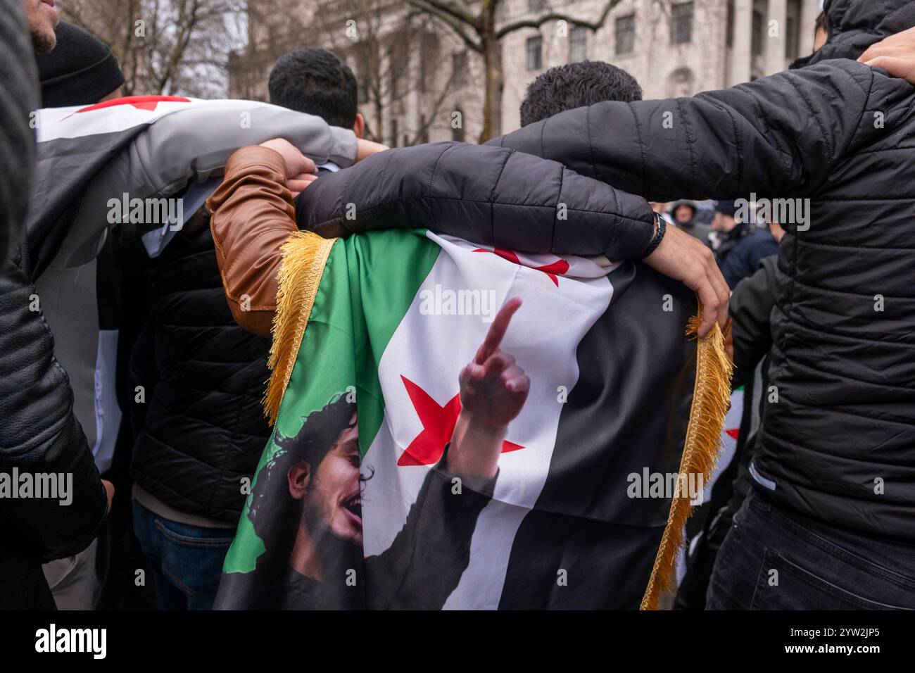 London, UK. 08th Dec, 2024. People gathered in Trafalgar Square in ...