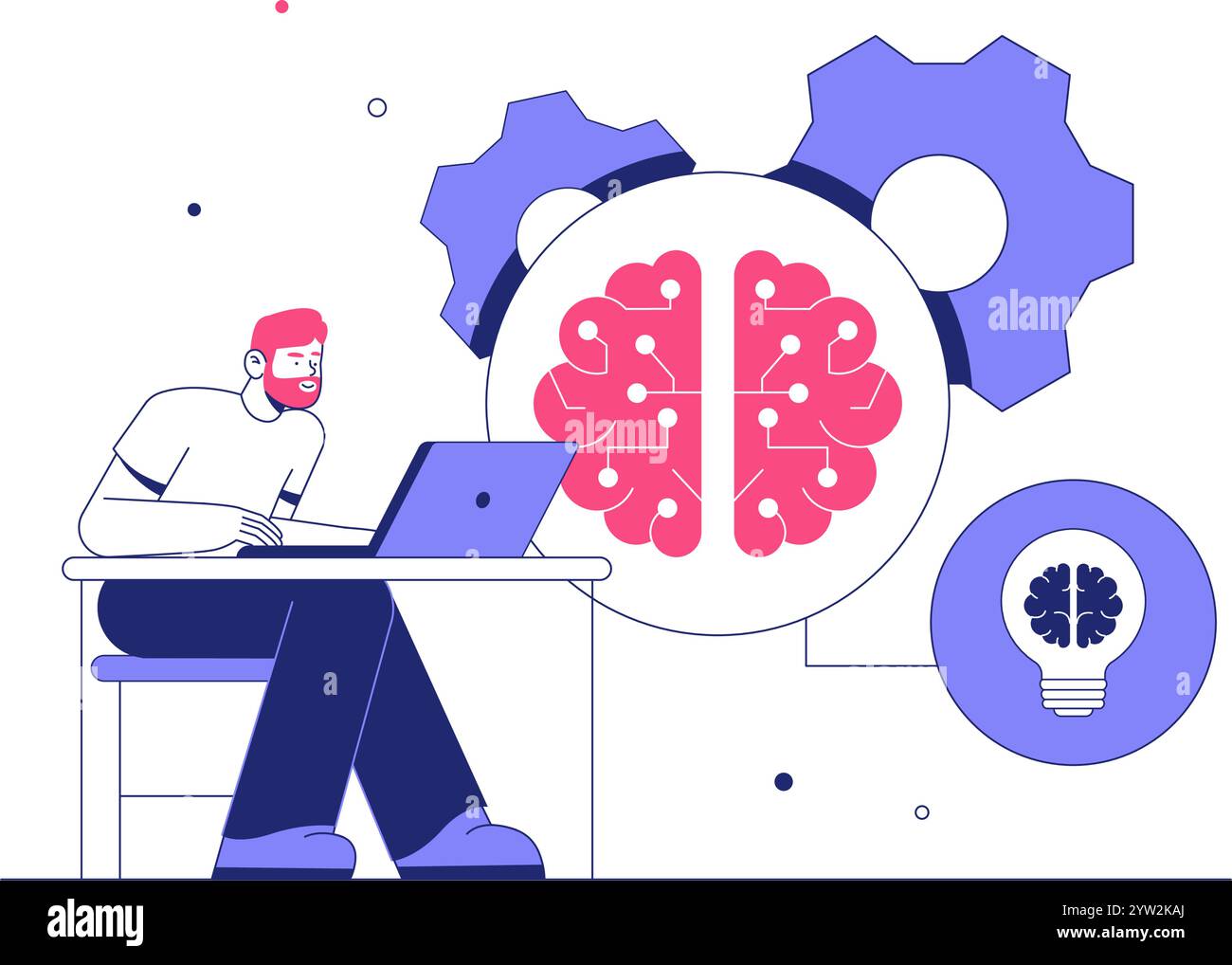 Engineer working on computer in Stock Vector Images - Alamy