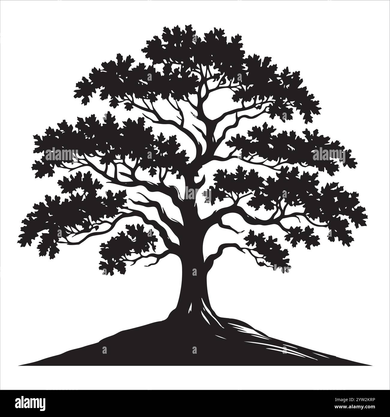 Elegant Tree Silhouette Print Design Stock Vector Image & Art - Alamy
