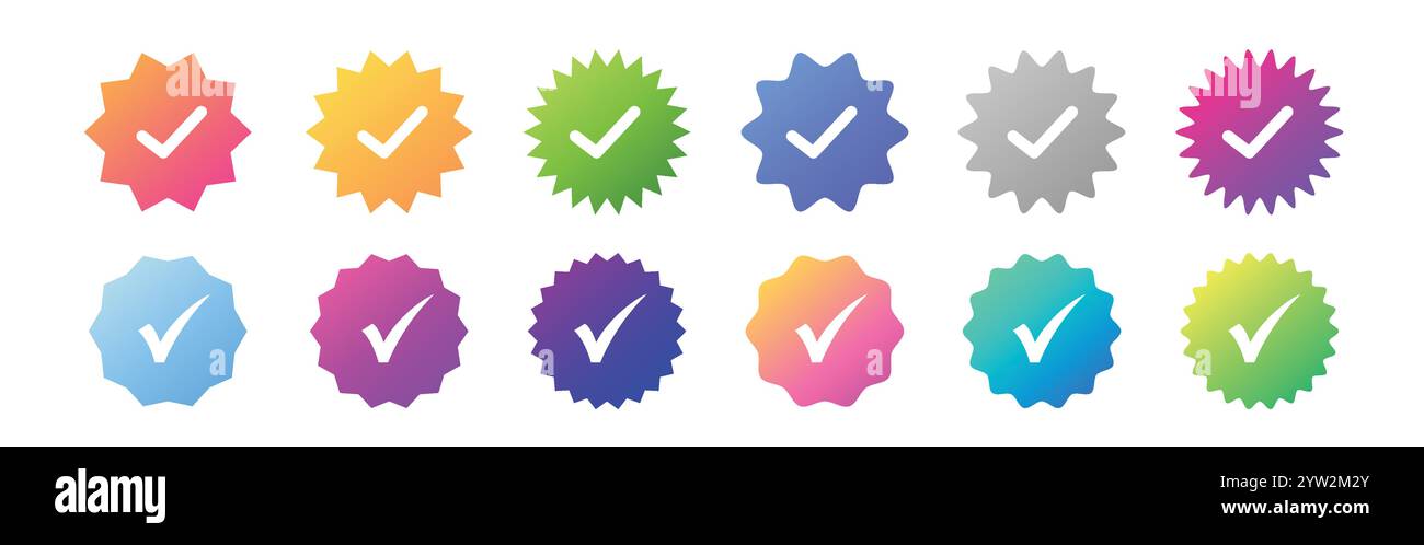 Colorful trendy check mark collection Stock Vector Image & Art - Alamy