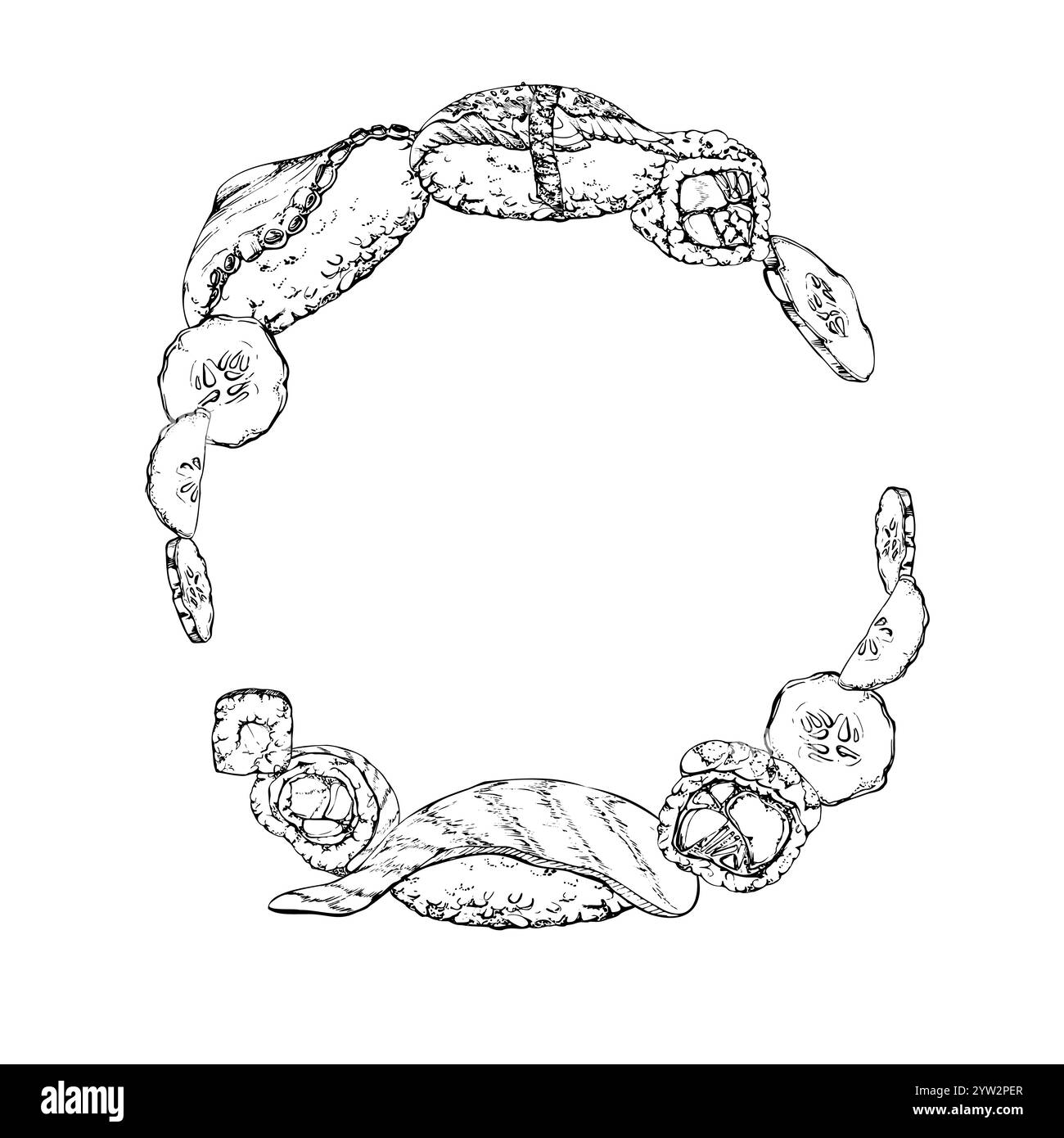 Japanese food nigiri sushi, alaska maki roll, raw fish octopus tako ...