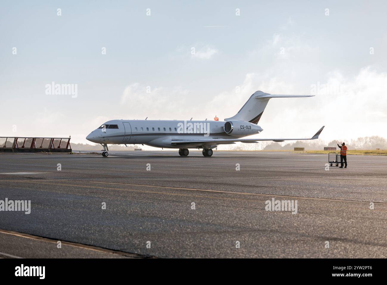 NetJets Bombardier Global 6000 at Biarritz airport, France Stock Photo ...
