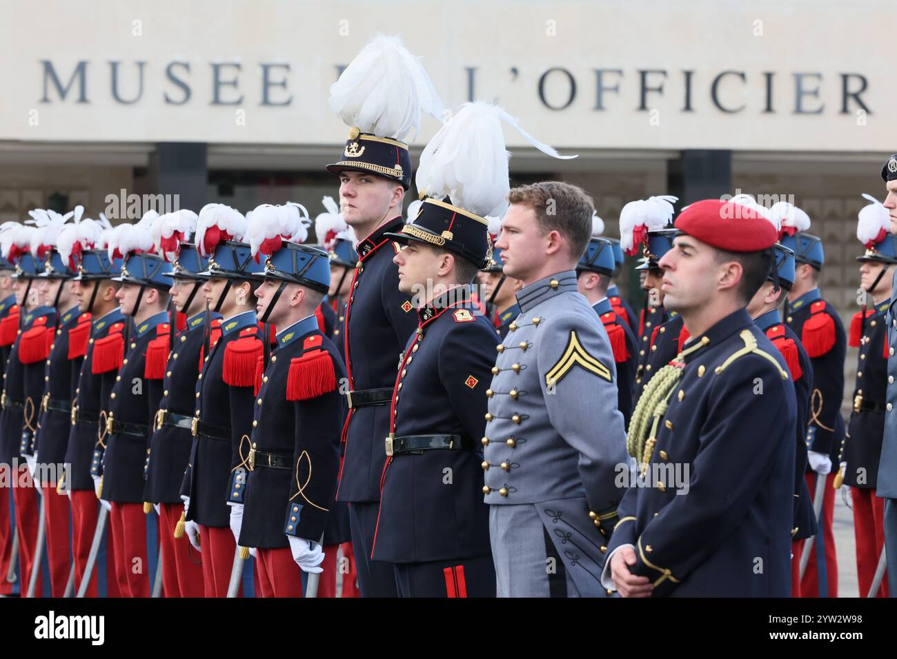 Prince Gabriel (4R) pictured during a royal visit to the Saint-Cyr ...