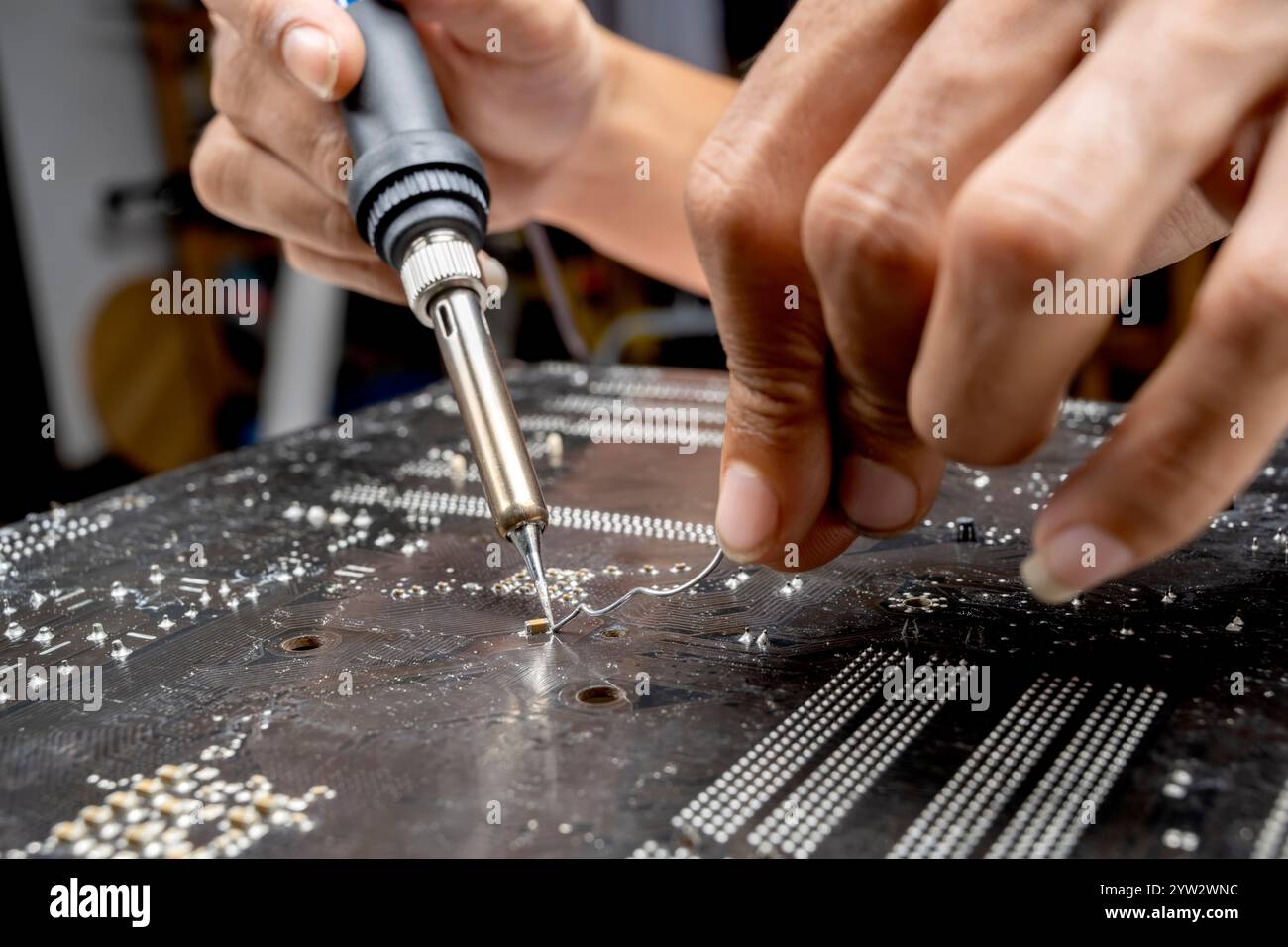 Technician electronic soldering repairing hi-res stock photography and ...