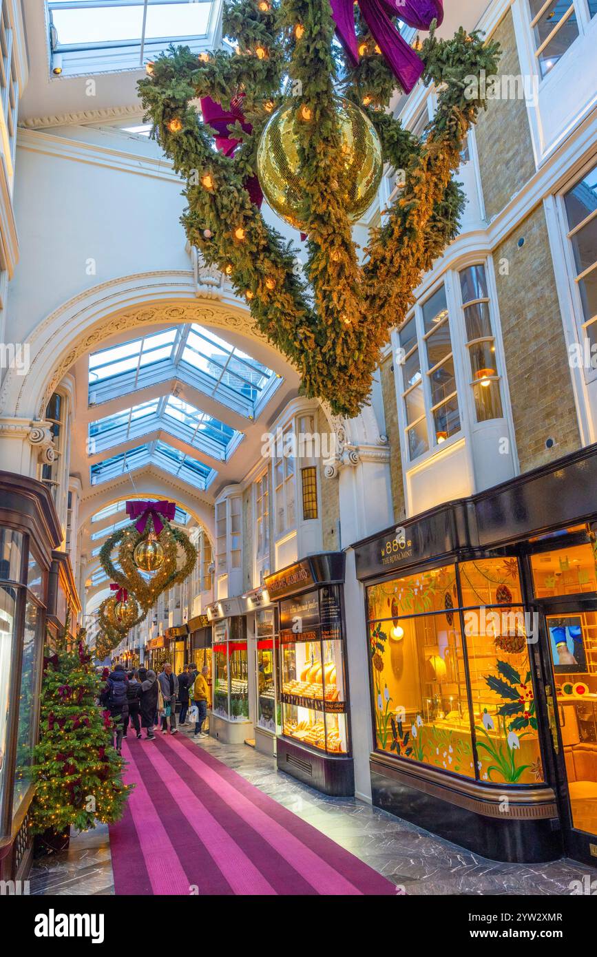The Burlington Arcade at Christmas, Piccadilly, London, UK Stock Photo ...