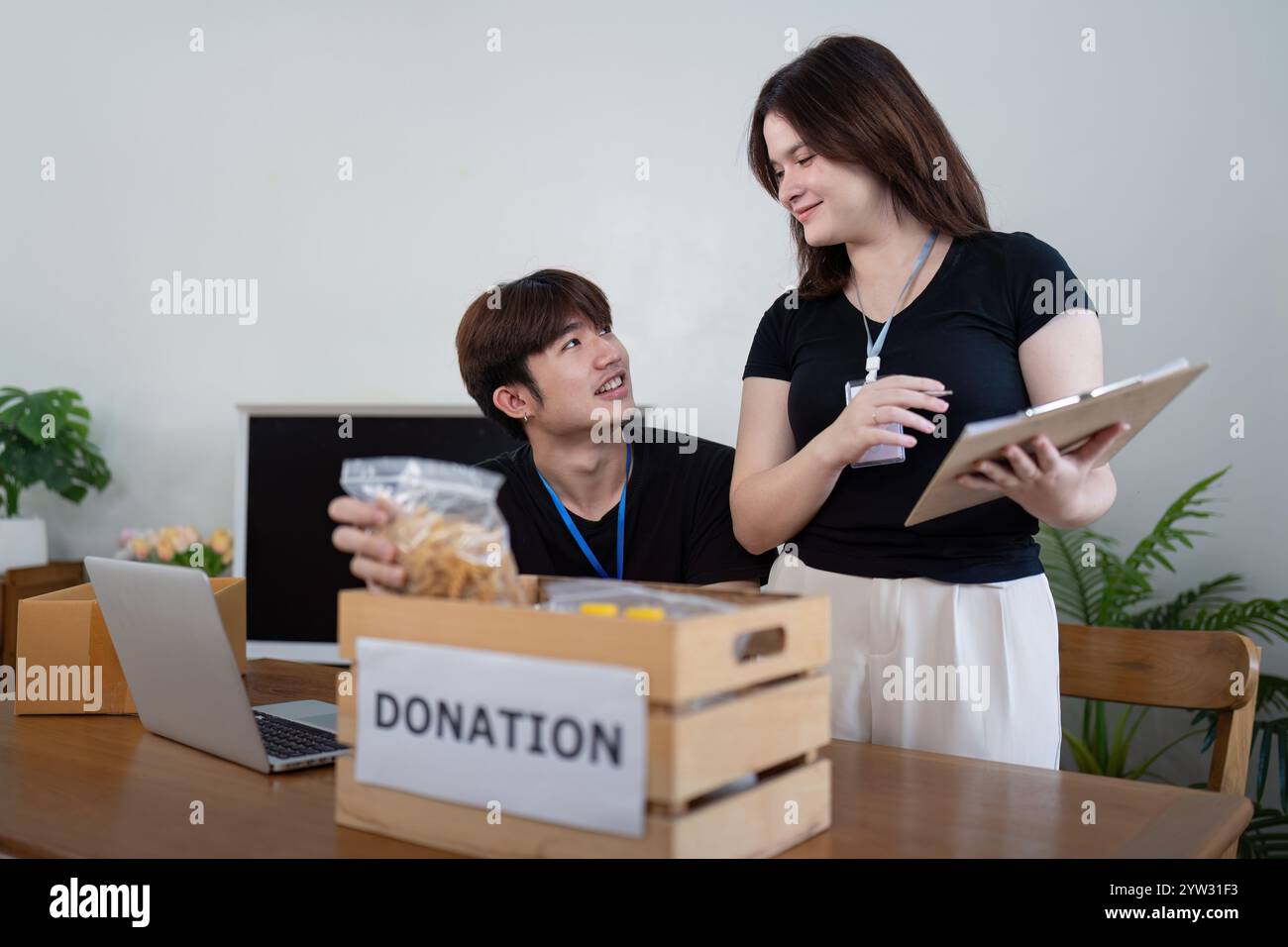 Donation drive event with volunteers community center image of ...