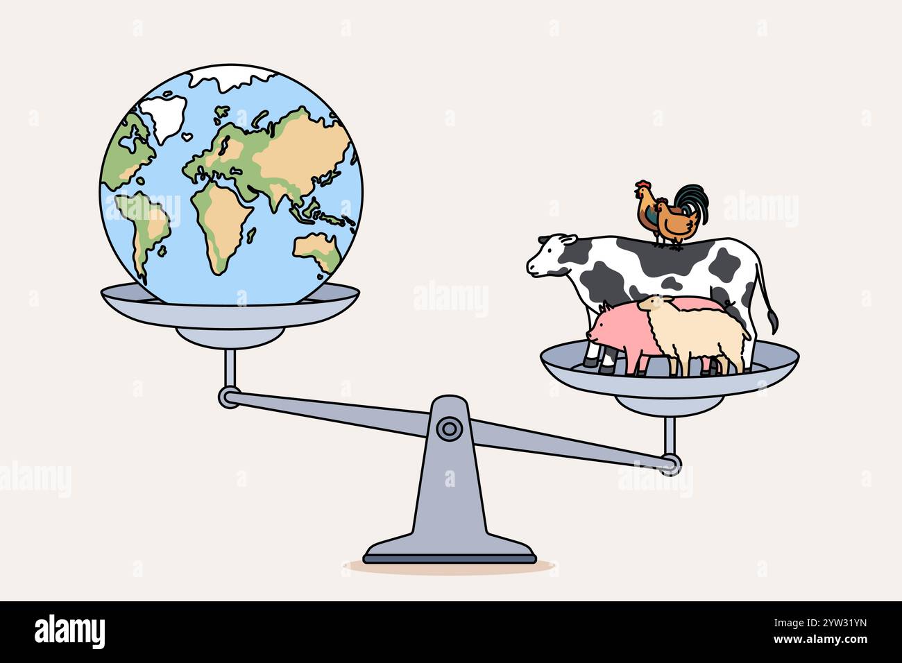 Impact of farm animals on environment is demonstrated by livestock and ...