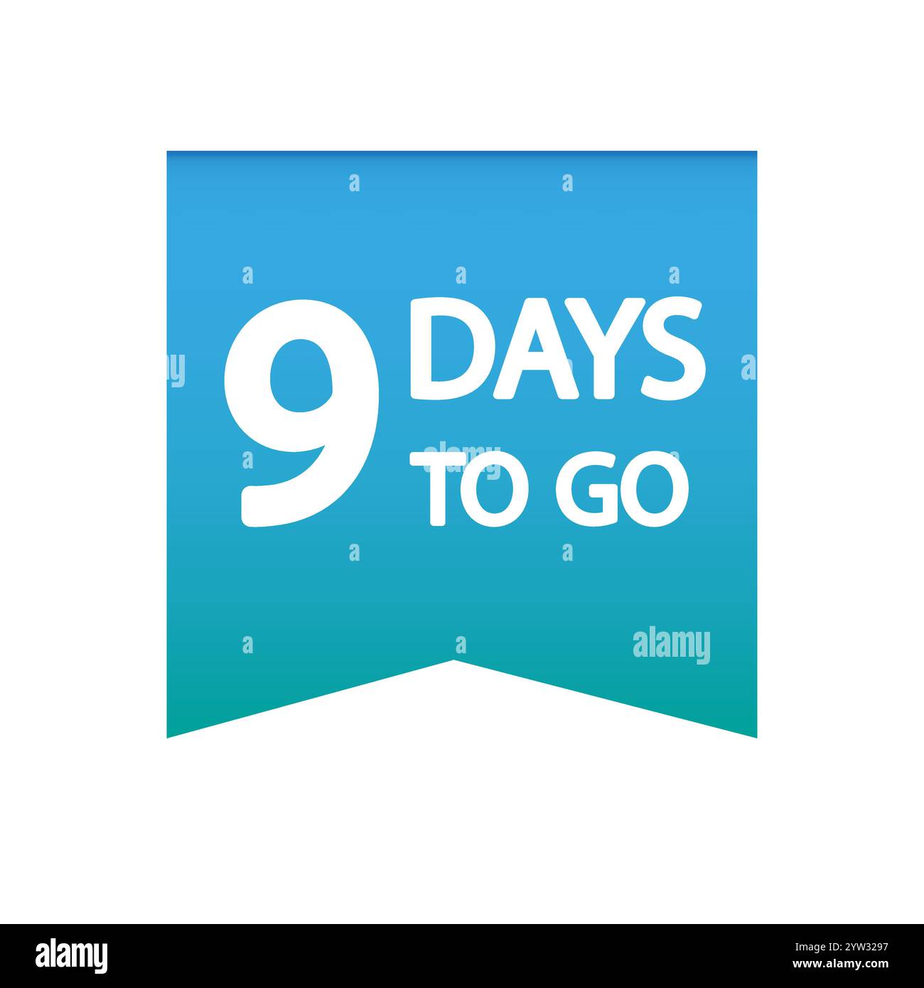 9 days countdown. Number nine focus. Vector reminder icon. Upcoming ...