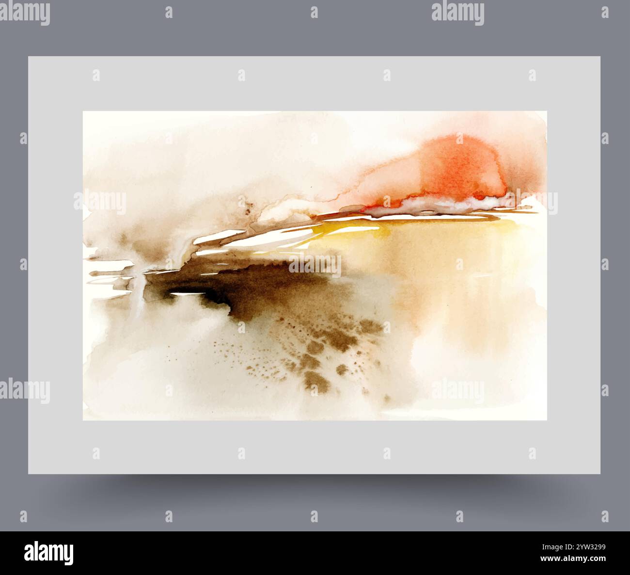 Polluted ecology in watercolor painting with brown shades symbolizes ...