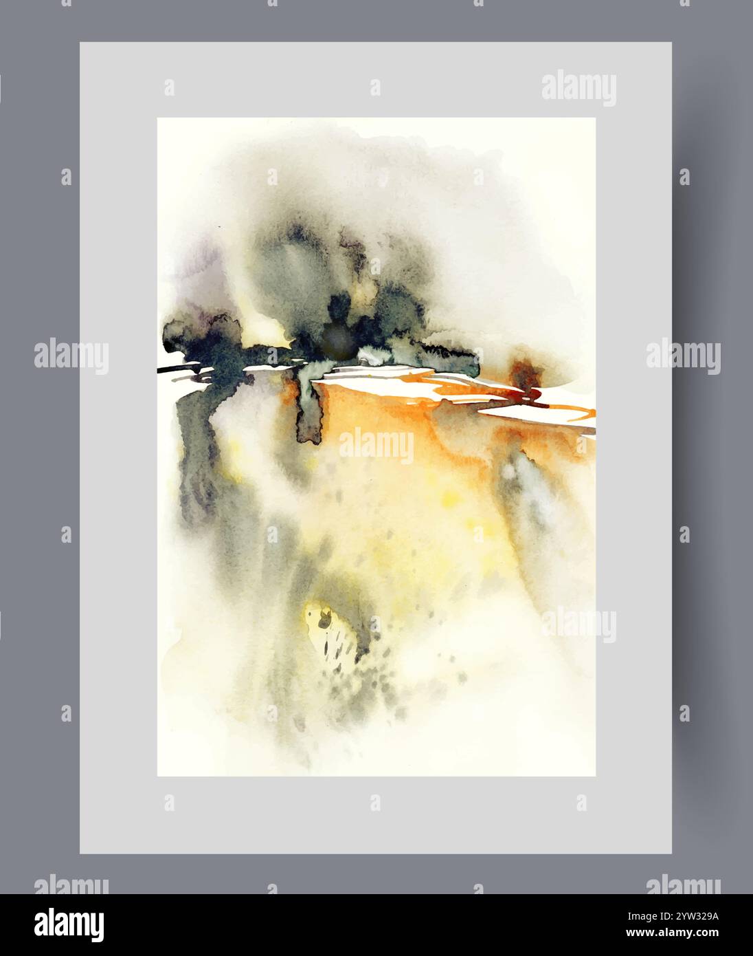 Painting with abstract scenery and environment from strokes of ...