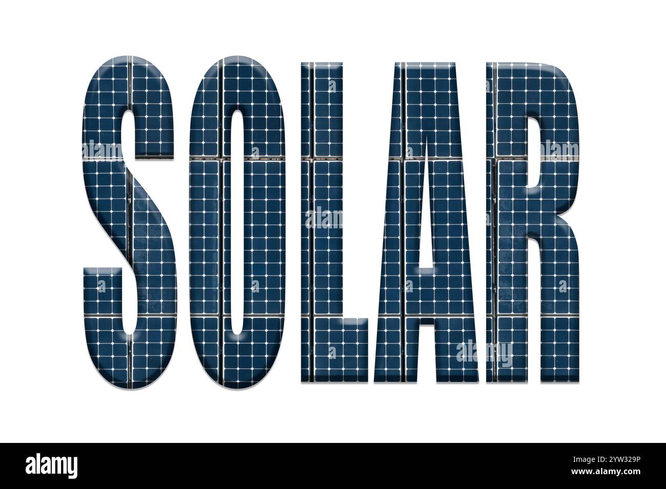 Solar energy photovoltaic panels with the word Solar Stock Photo - Alamy