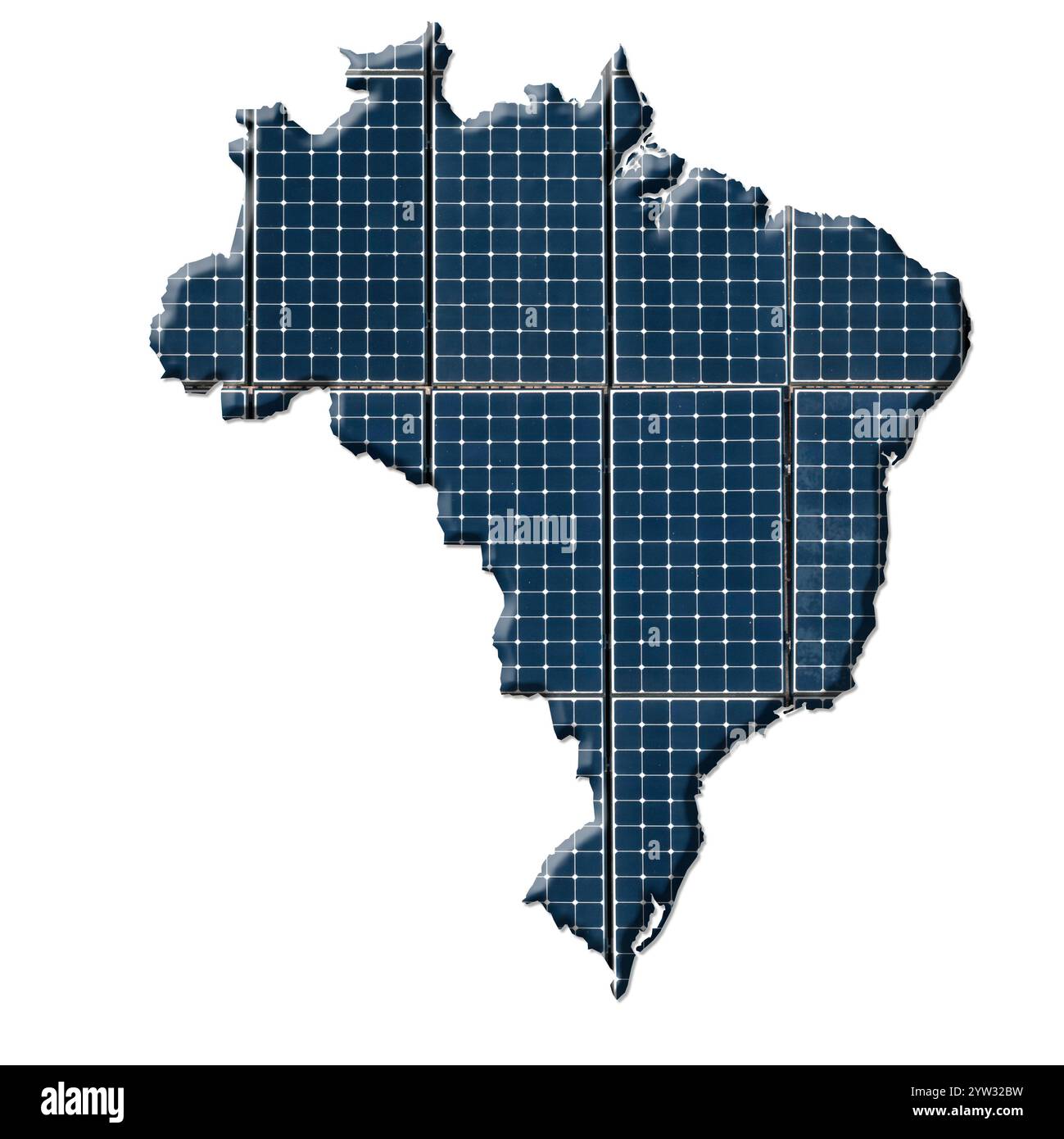 Solar energy photovoltaic panels in the shape of a map of Brazil Stock ...