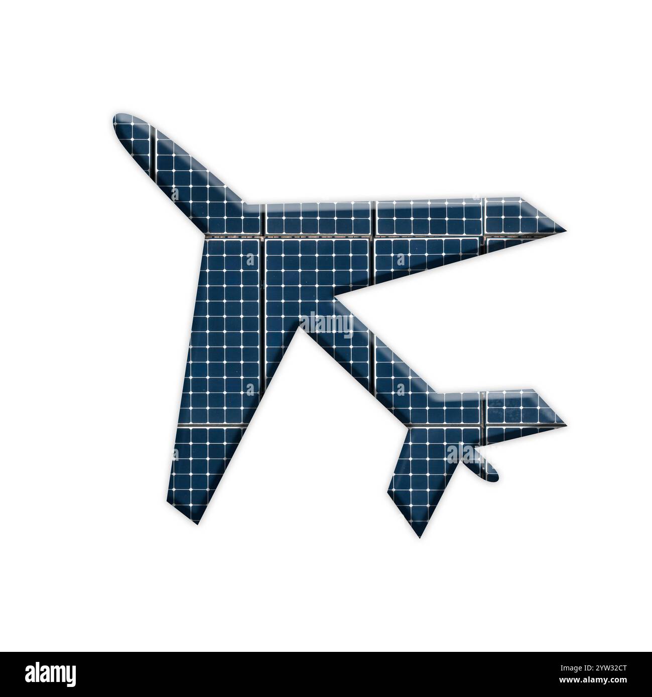 Solar energy photovoltaic panels in the shape of an aircraft Stock ...