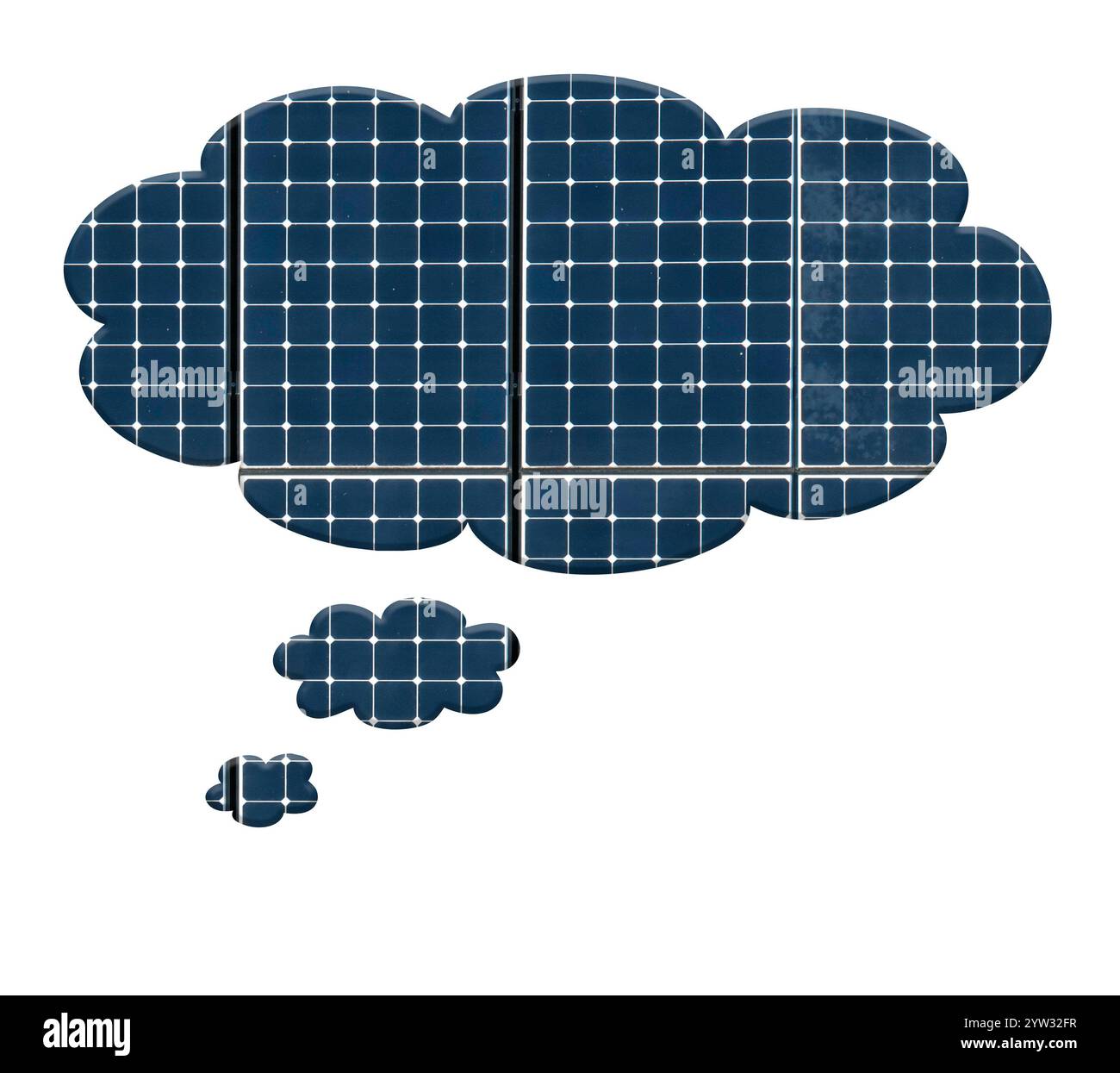 Solar energy photovoltaic panels in the shape of a thought bubble ...