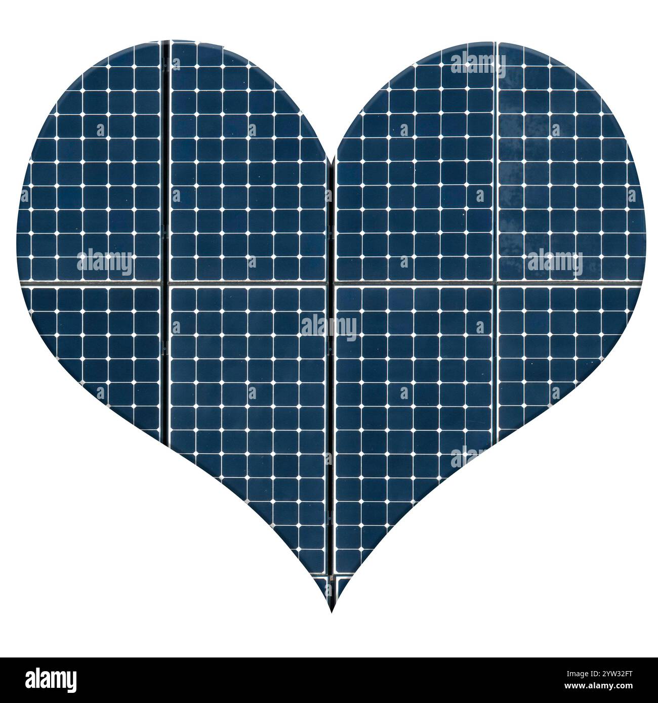 Solar energy photovoltaic panels in the shape of a a love heart ...