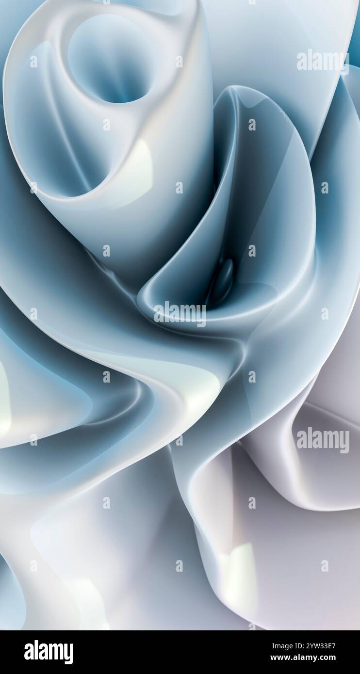 Abstract blue and white soft shapes create a flowing and smooth visual ...