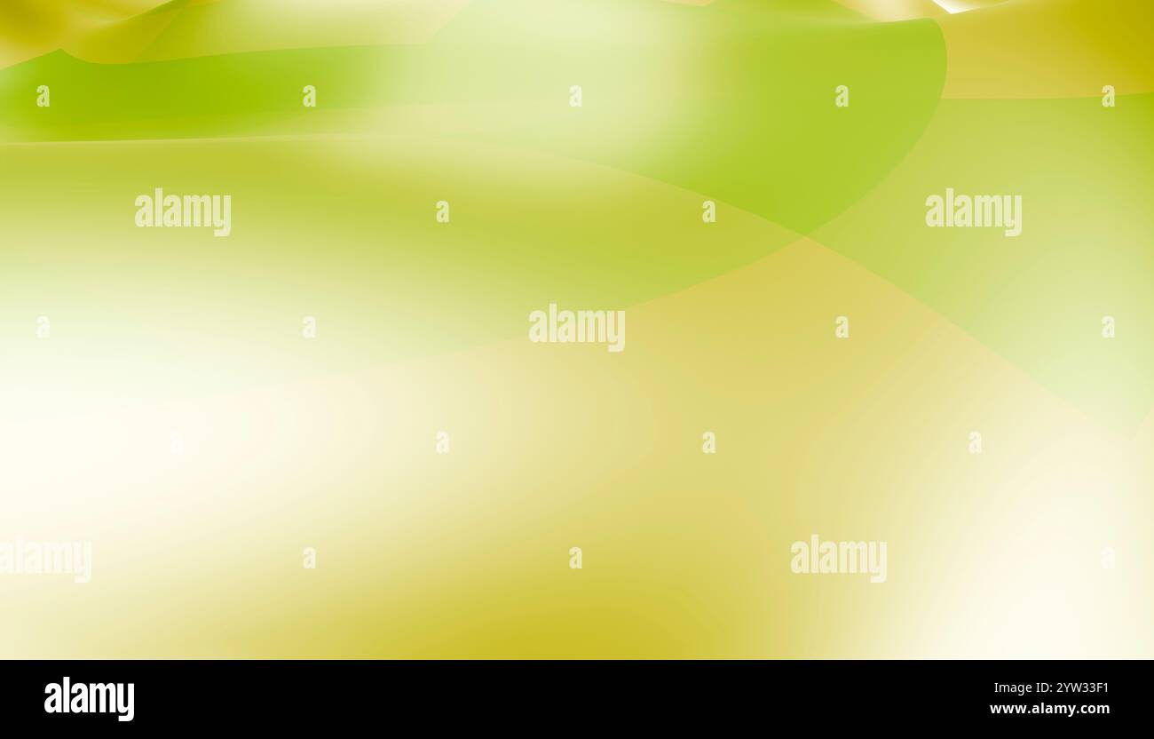 Abstract green and yellow gradient background with smooth flowing waves ...