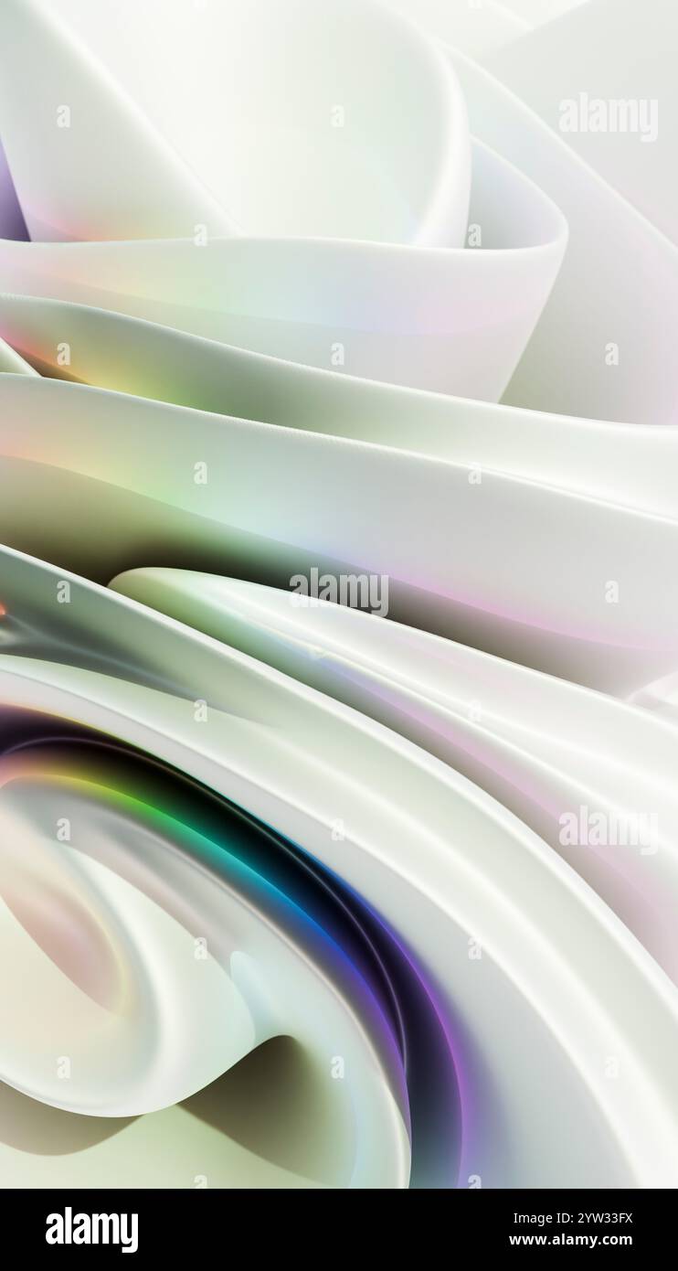 Abstract image of soft wavy shapes in pastel colors with a smooth ...