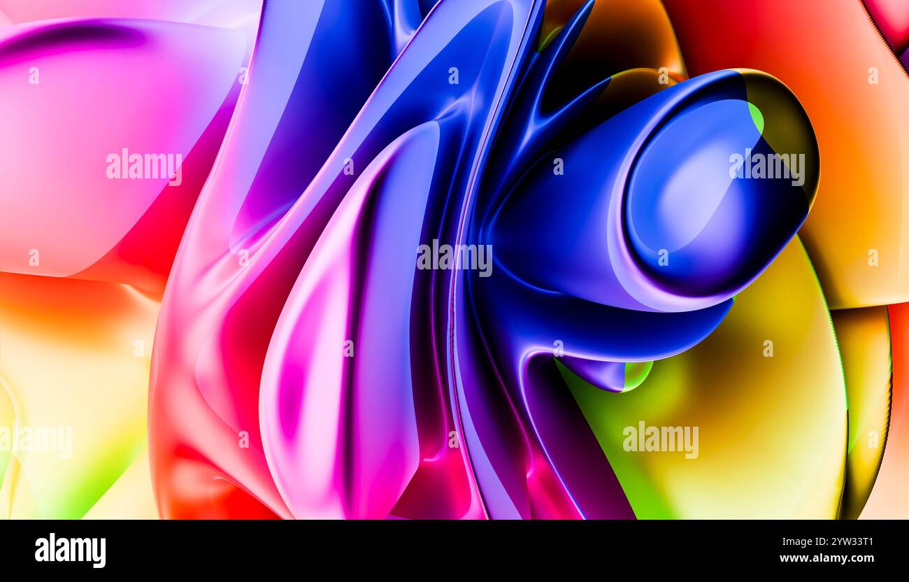 A vibrant abstract image showcasing a blend of flowing colors including ...