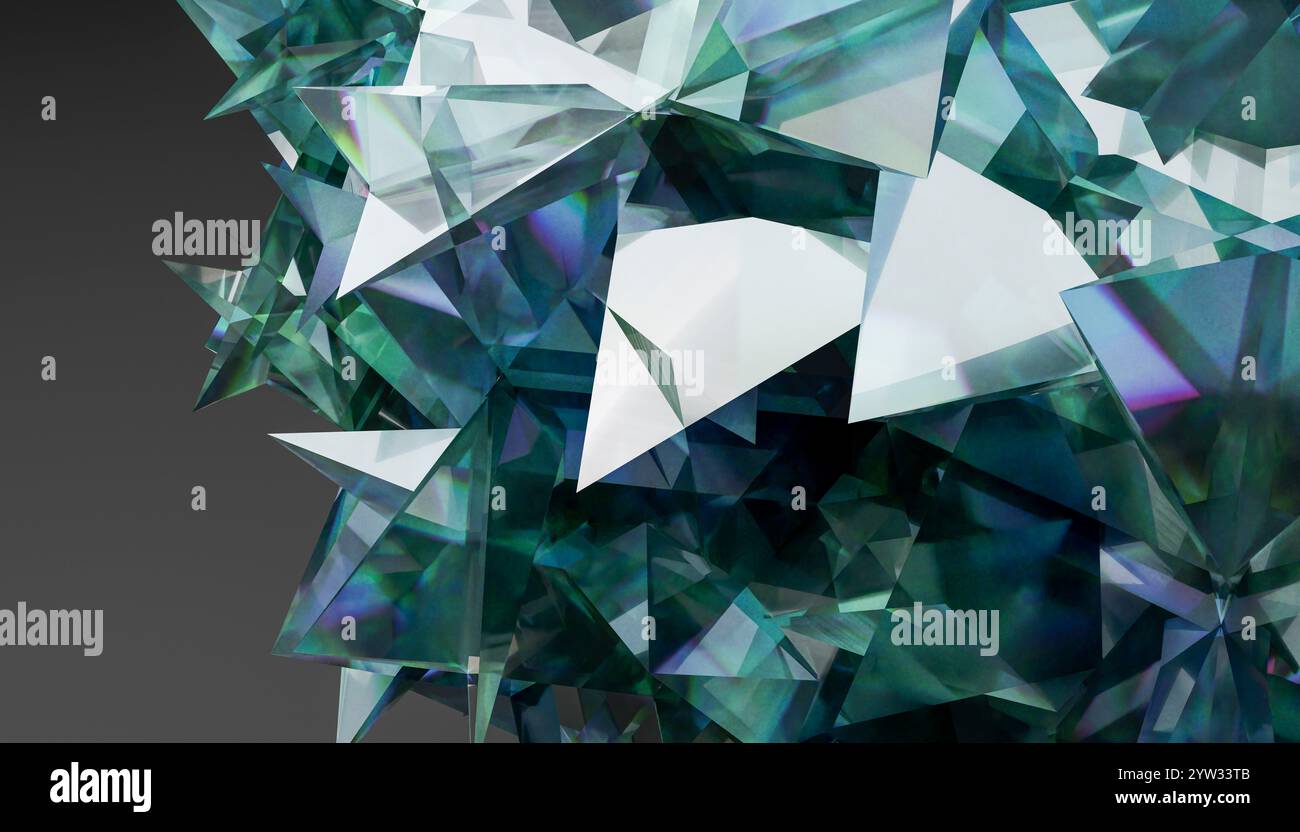 Abstract image of multi-faceted crystal shapes with a gradient from ...