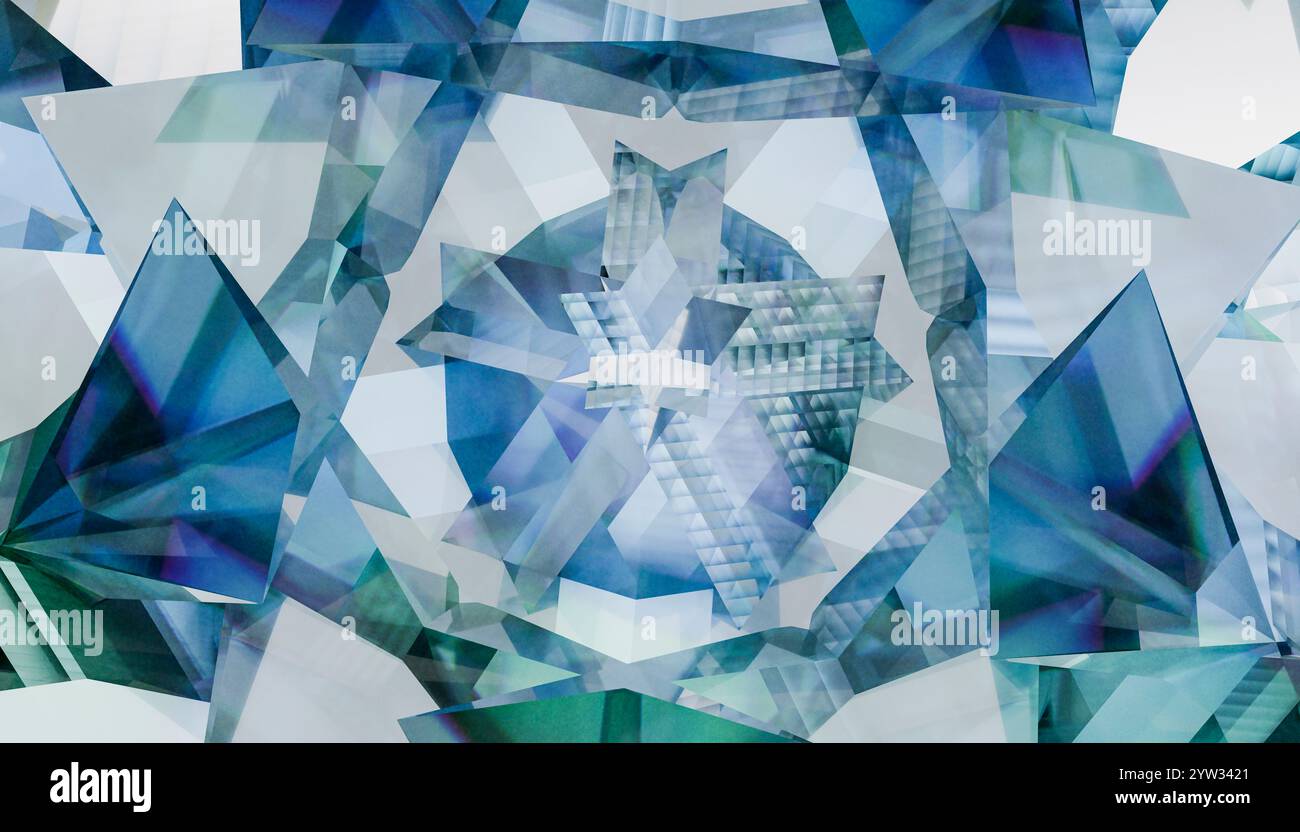 Abstract geometric shapes overlaying architecture creating a modern ...